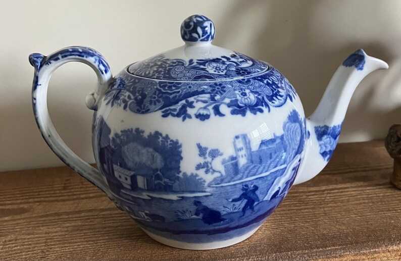 Spode Blue Italian Teapot Made in England - Etsy