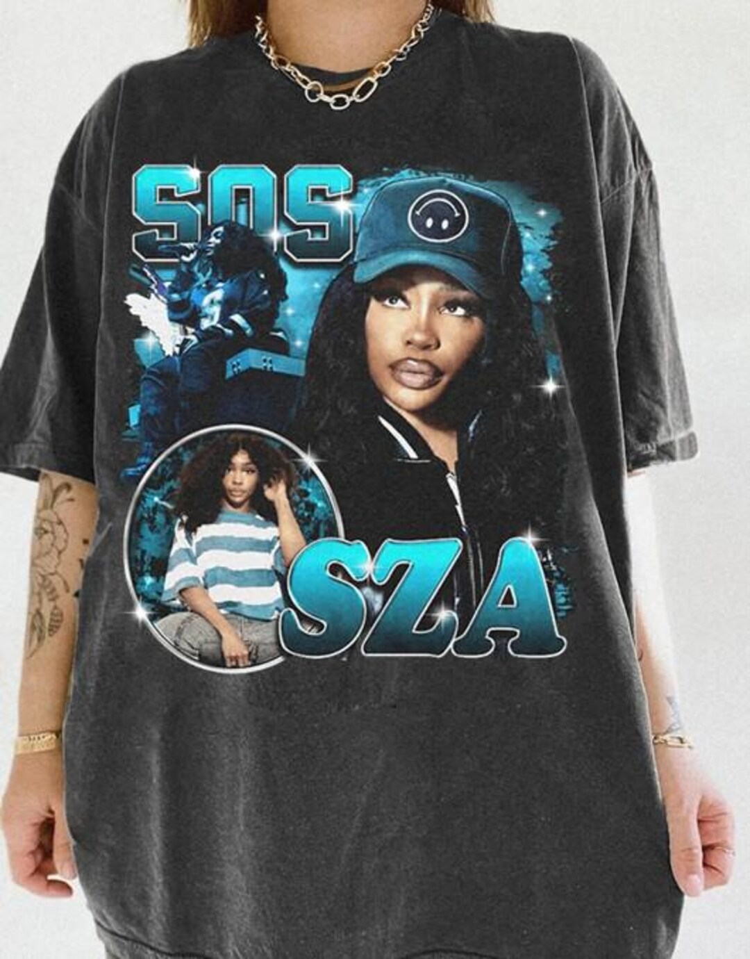 SZA Album Cover T-shirt, Vintage Style Graphic Tee, Fan Concert Merch ...
