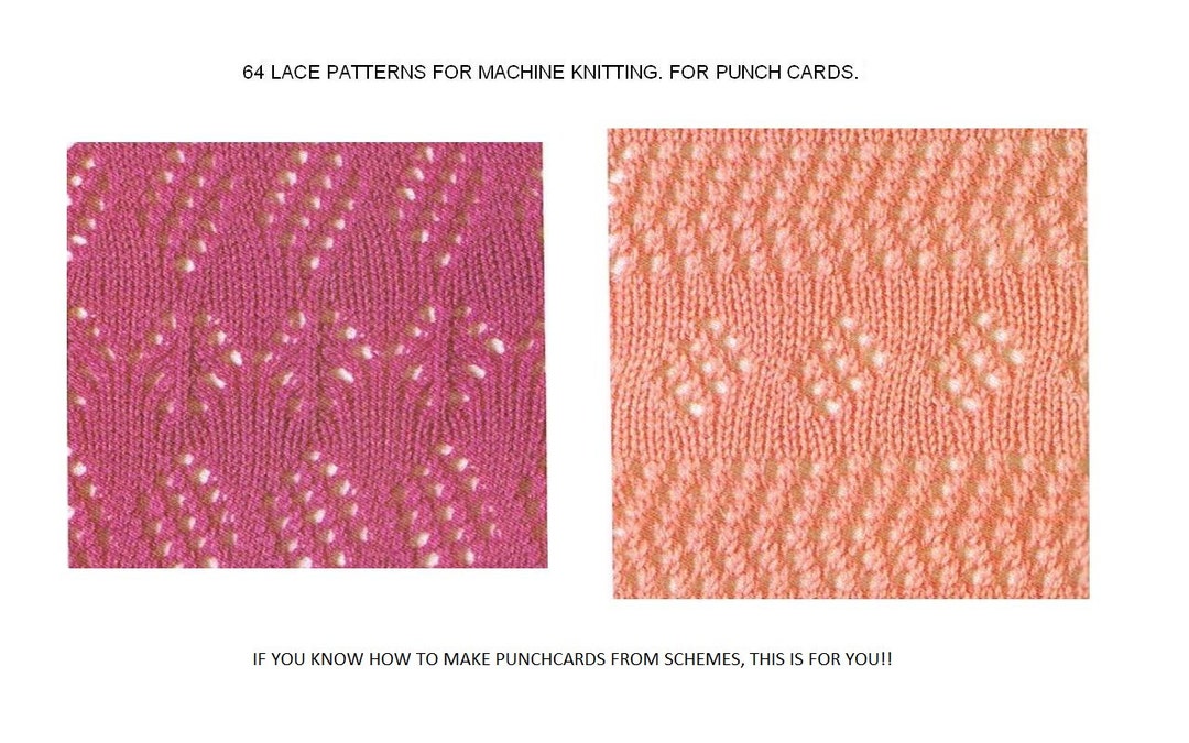 LACE PATTERN SET for Punchcard and Button Knitting Machines. Please Be ...