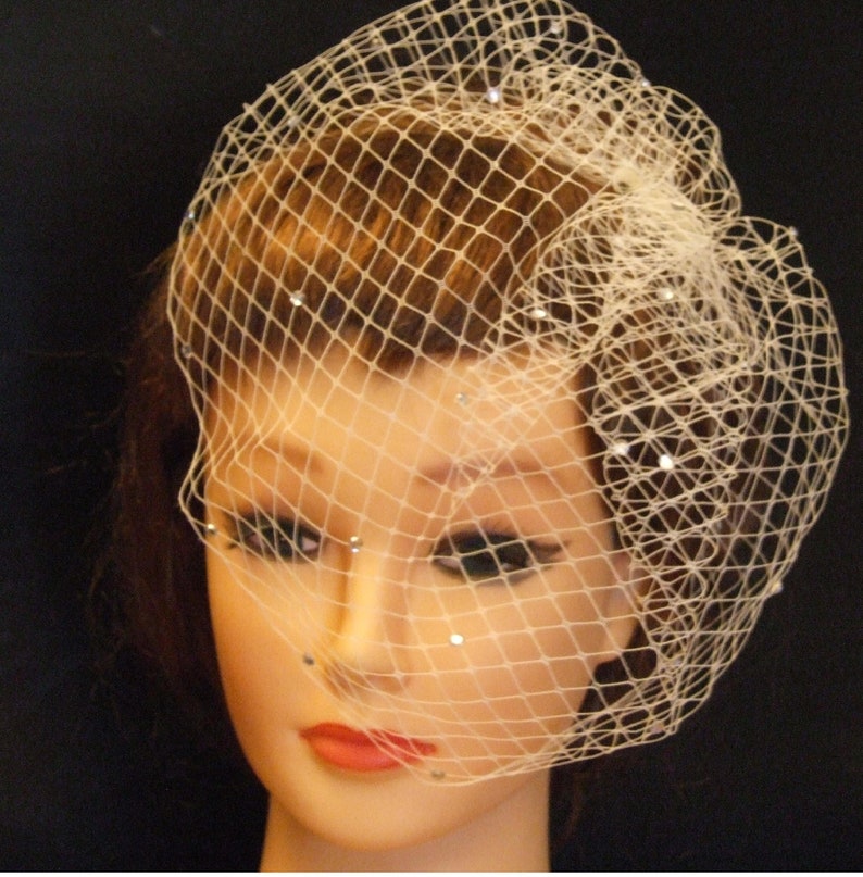 Vintage 1940s-50s Fascinator Veil Hat White Ivory Lace Hat - Etsy