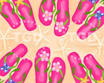 Preppy Flip Flops - Etsy