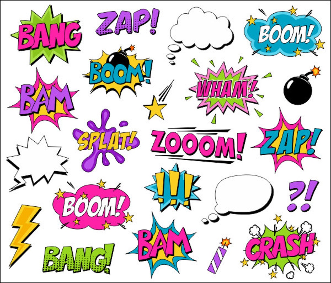 Superhero Girl Clipart Comic Book Clip Art Comic Text Speech Bubbles ...
