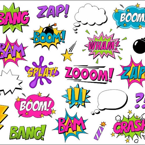 Superhero Clipart Comic Book Clip Art Comic Book Numbers - Etsy