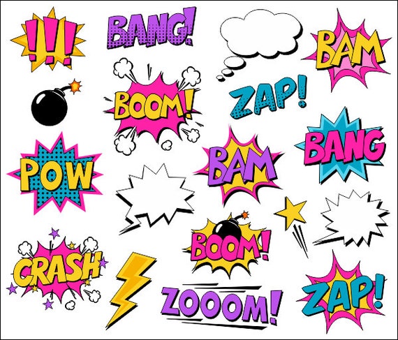 Superhero Girl Clipart Comic Book Clip Art Comic Text Speech - Etsy