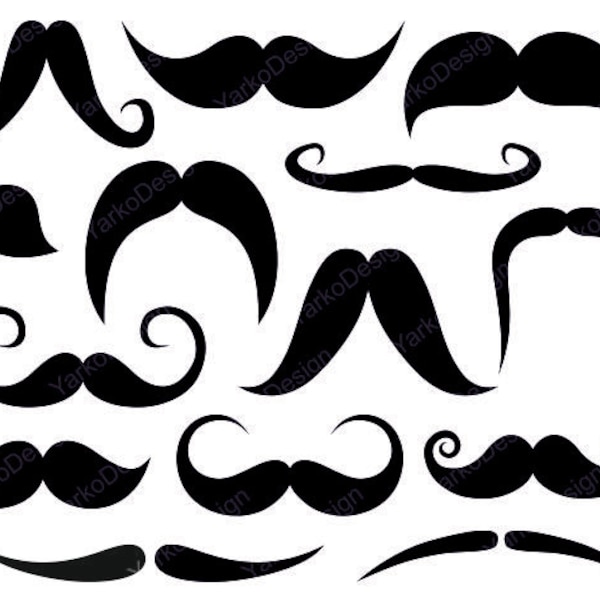 Mustache Clip Art - Etsy