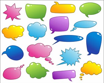 Digital Clip Art Speech Bubbles Digital Frames Speech | Etsy
