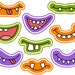 Halloween Monster Grins Digital Clip Art, Cute Monster Smiles, Monster ...
