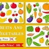 Fruits and Vegetables Clip Art Collection, Clipart Bundle Instant ...