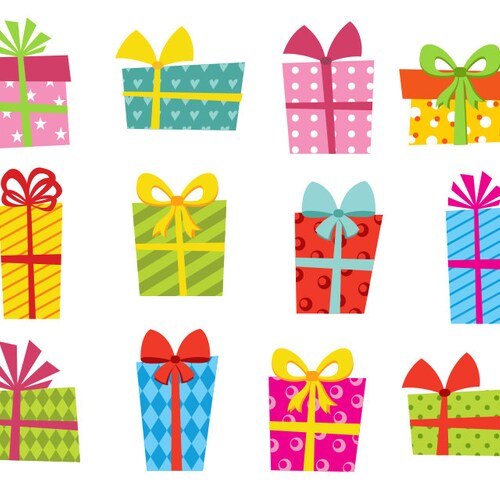 Gift Boxes Clipart Gifts Clipart Presents Clip Art Birthday - Etsy