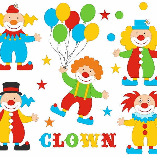 Clown Clip Art - Etsy