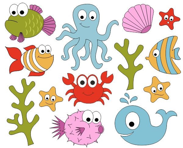 Under the Sea Clip Art Digital Clip Art Instant Download Clipart YDC009 ...