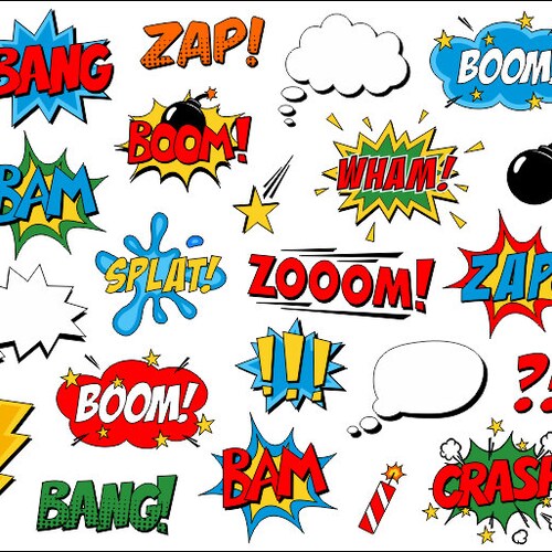 Comic Book Clip Art Templates Comic Strip Superhero - Etsy