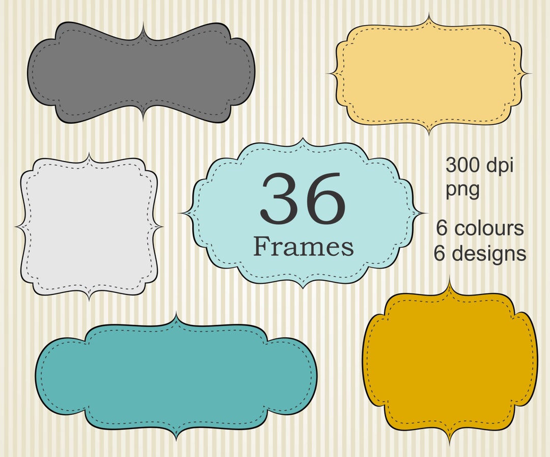 Digital Frames Clip Art, Scrapbook Elegant Frames Instant Download ...