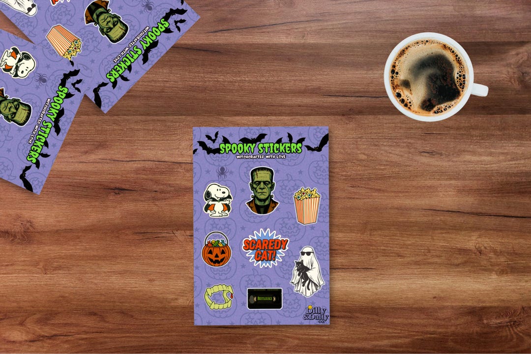 Spooky Halloween Sticker Sheet – Cute Halloween Stickers Featuring ...