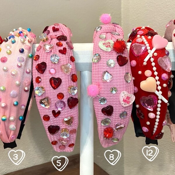 Pink Heart Headband - Etsy