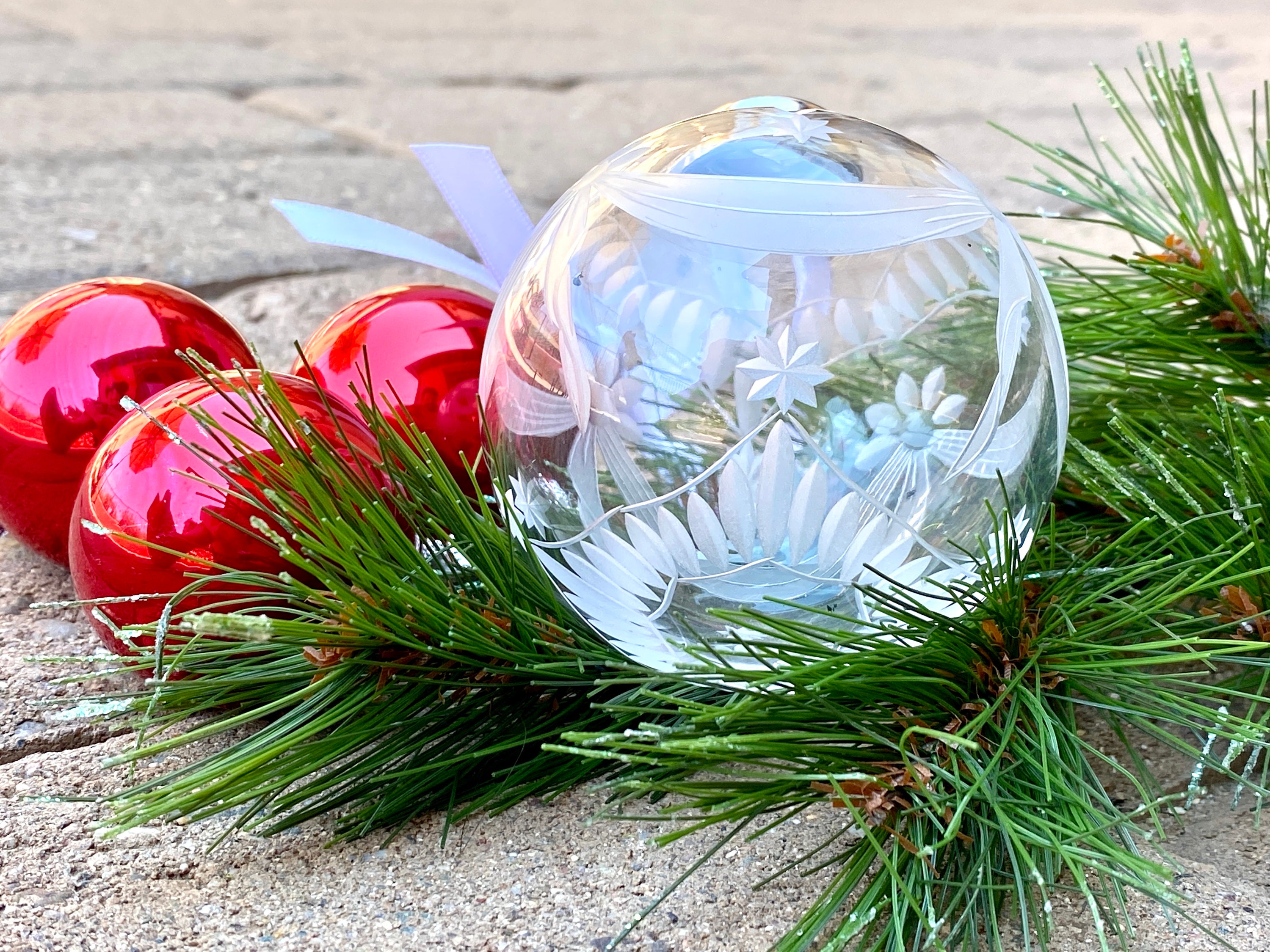 WATERFORD Etched Crystal Ball Ornament. Vintage. Clear - Etsy