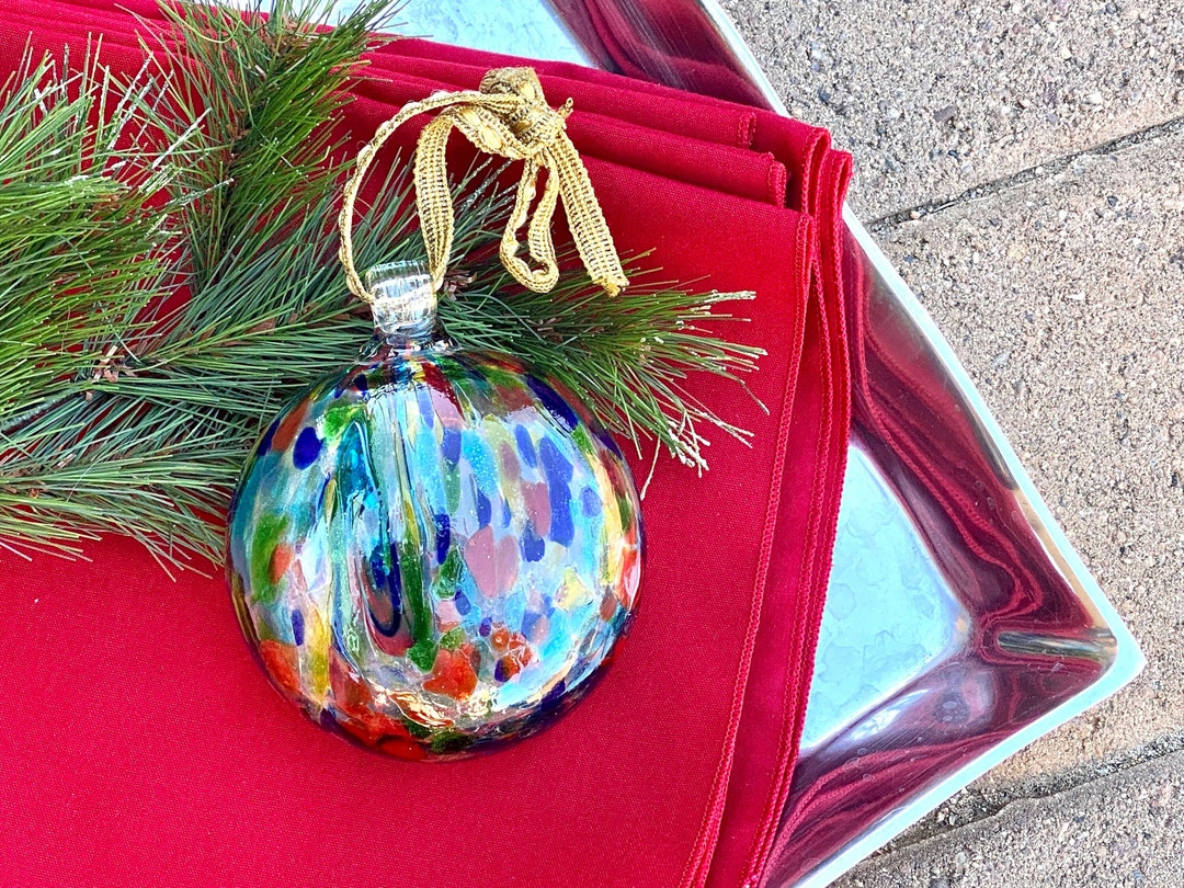 Mexican Confetti Glass Ornament. Vintage. Round. Handblown. Hollow ...