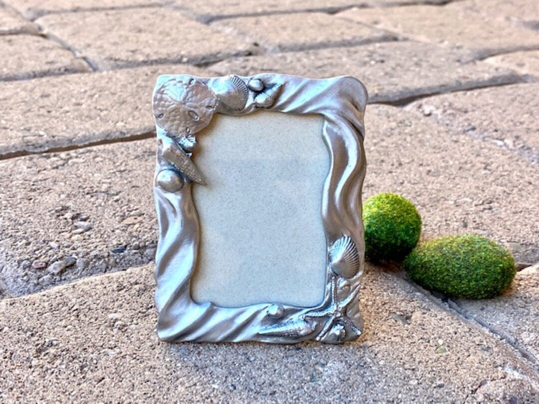 SEAGULL Pewter Seashells Small Photo Frame. Vintage. Holds - Etsy