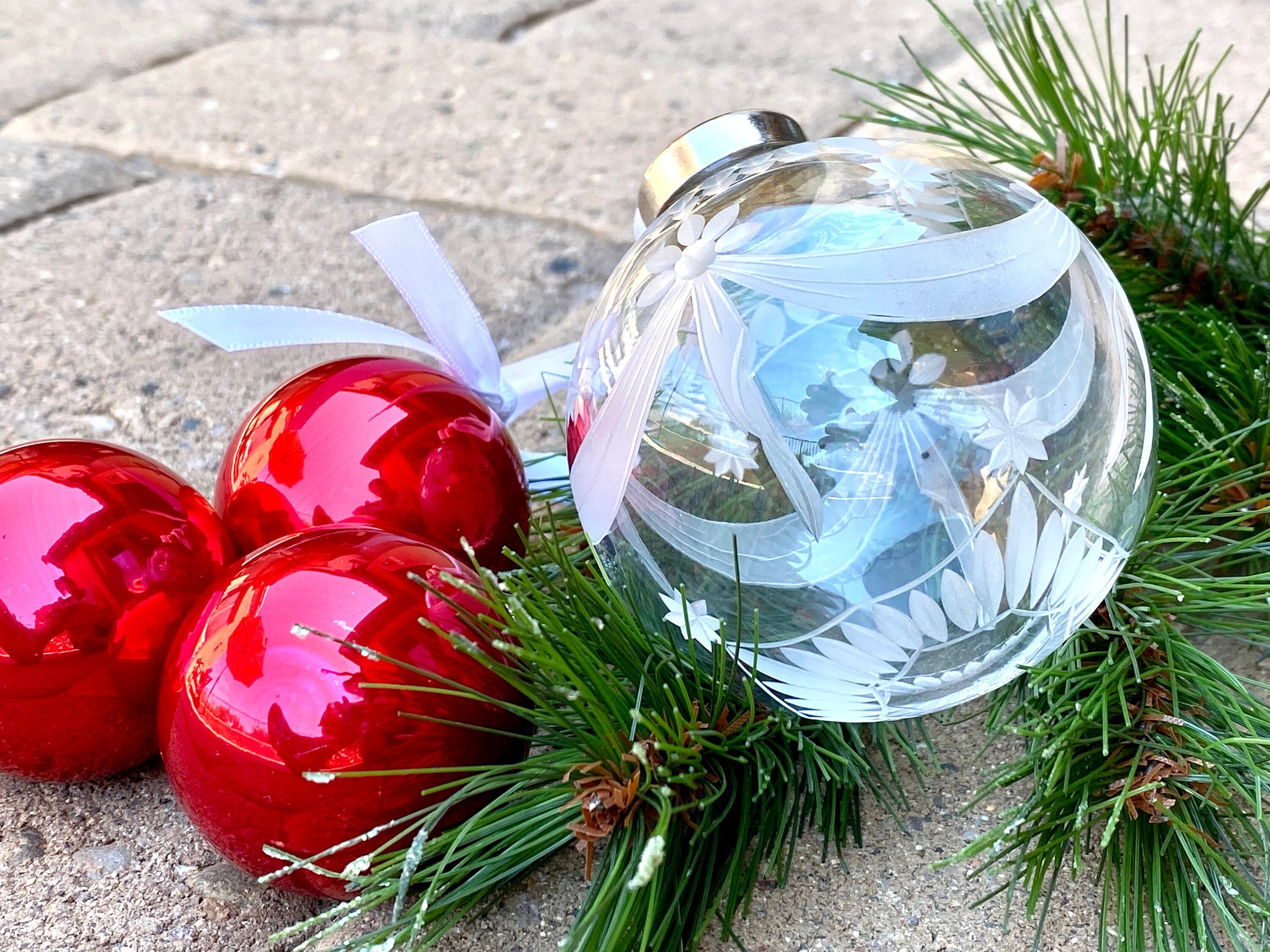 WATERFORD Etched Crystal Ball Ornament. Vintage. Clear - Etsy