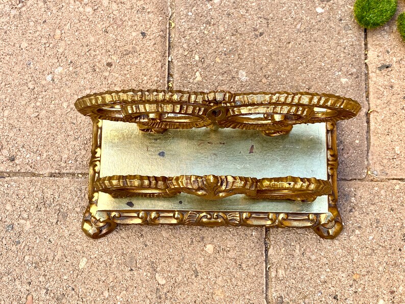 Ornate Brass Letter Holder Desk Accessory A&M Leatherlines - Etsy