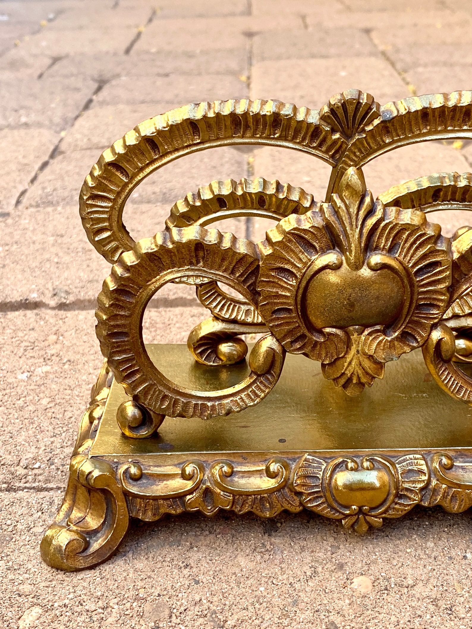 Ornate Brass Letter Holder Desk Accessory A&M Leatherlines - Etsy