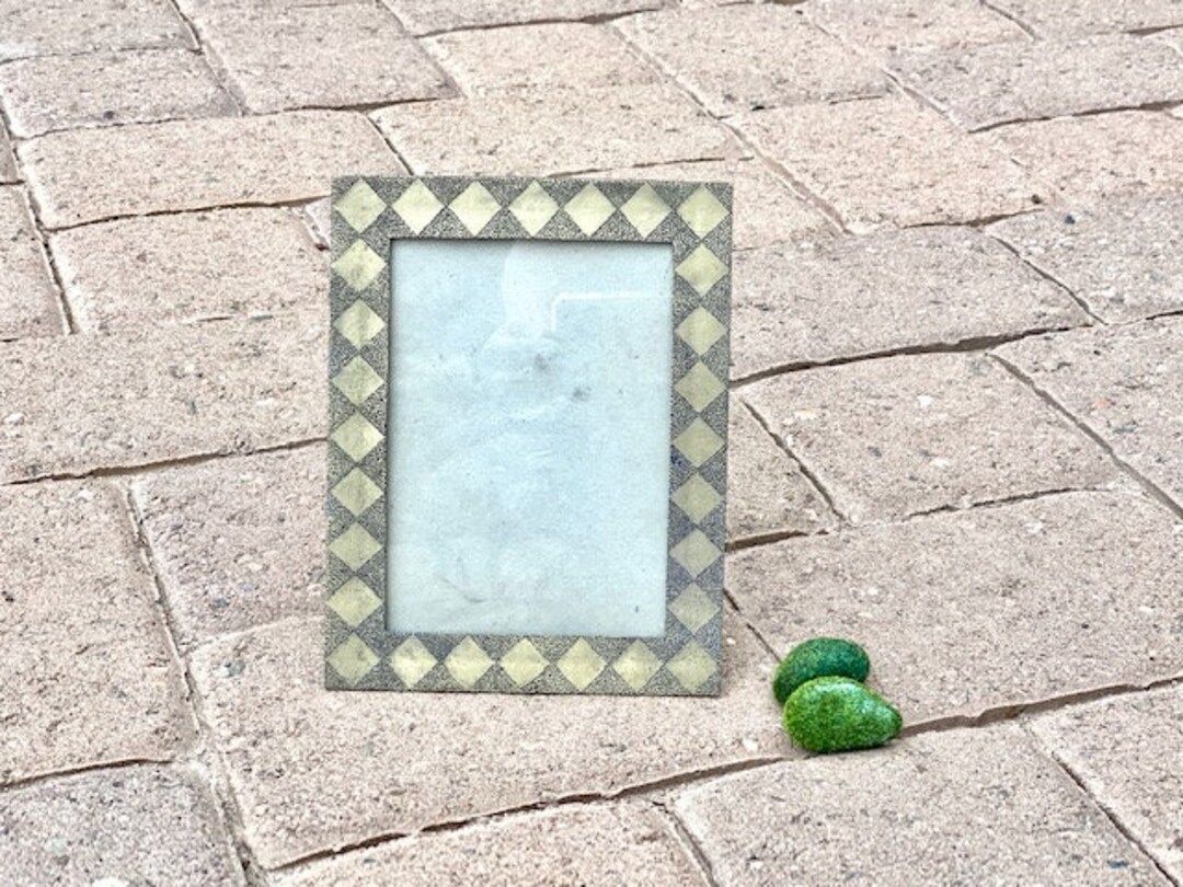 Metal Art Deco Picture Frame, MODULUS. Vintage. Holds 5x7 Photo. Muted ...