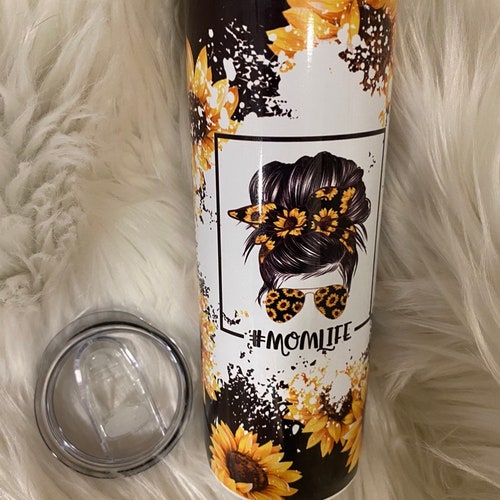 Pastel Sunflower Tumbler Momlife Mom Life Tumbler 20oz Etsy