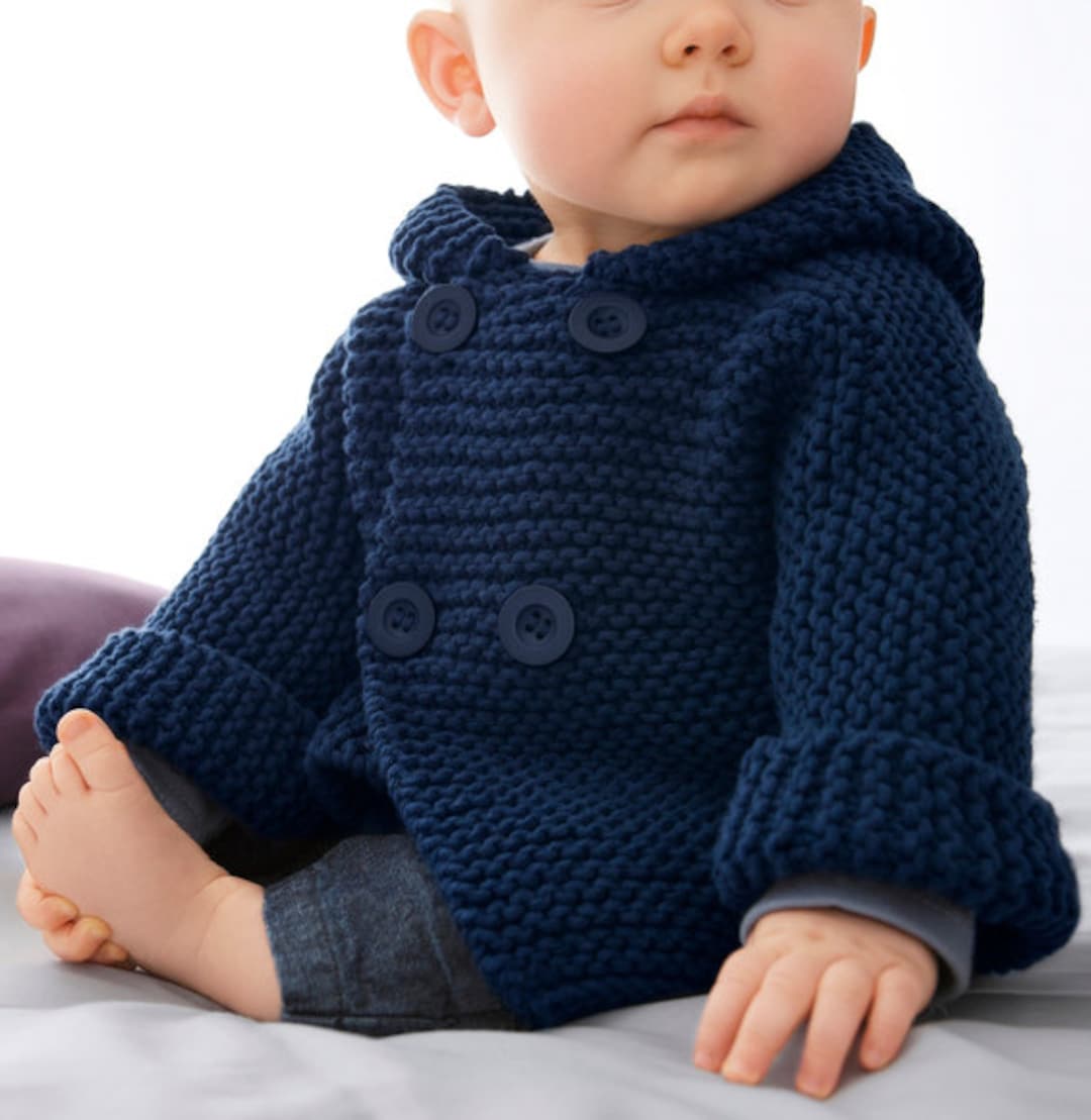 Hooded Coat Baby Boy and Baby Girl Knits, Toddler Knit Coat, Newborn ...