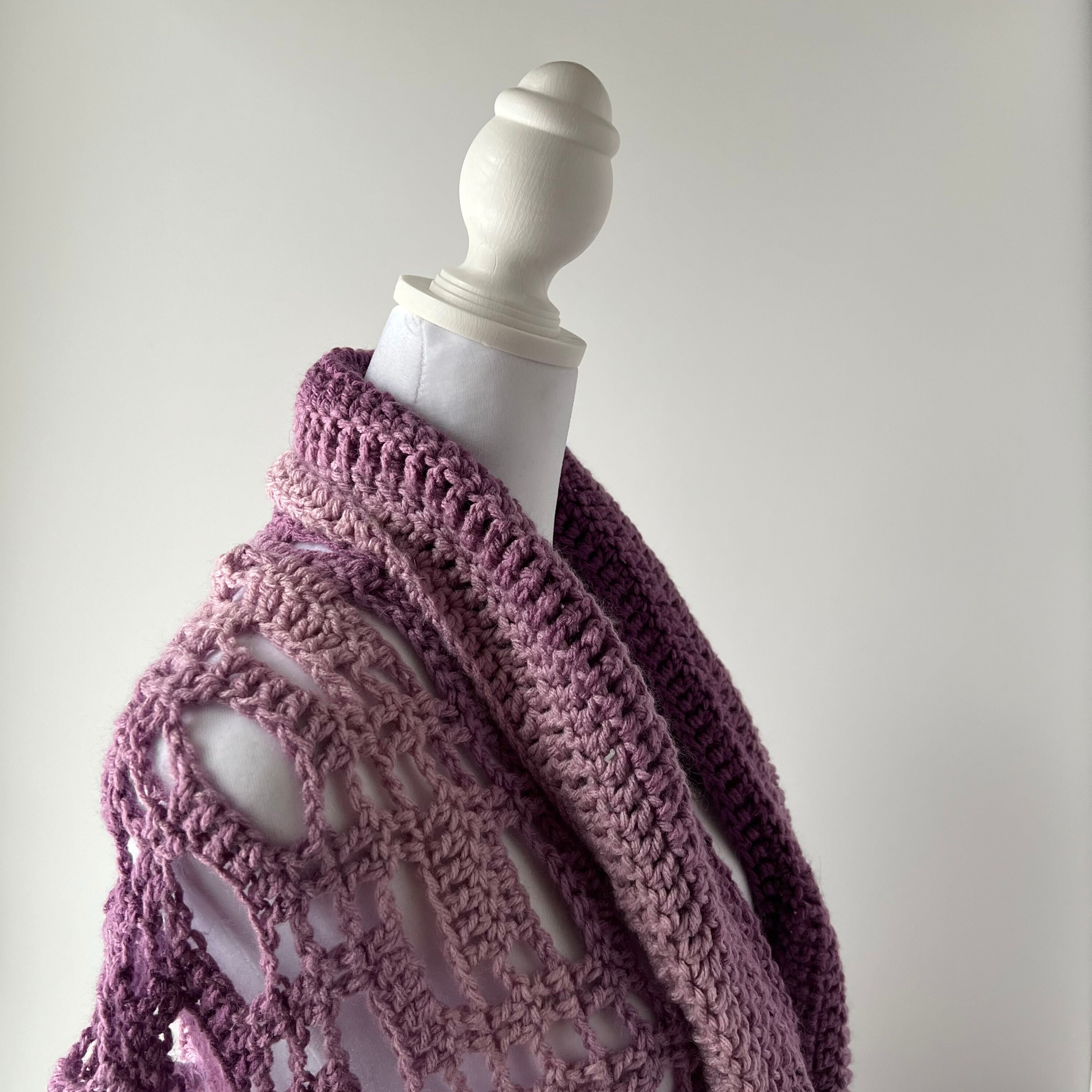 Purple Variegated Crocheted Wrap. - Etsy