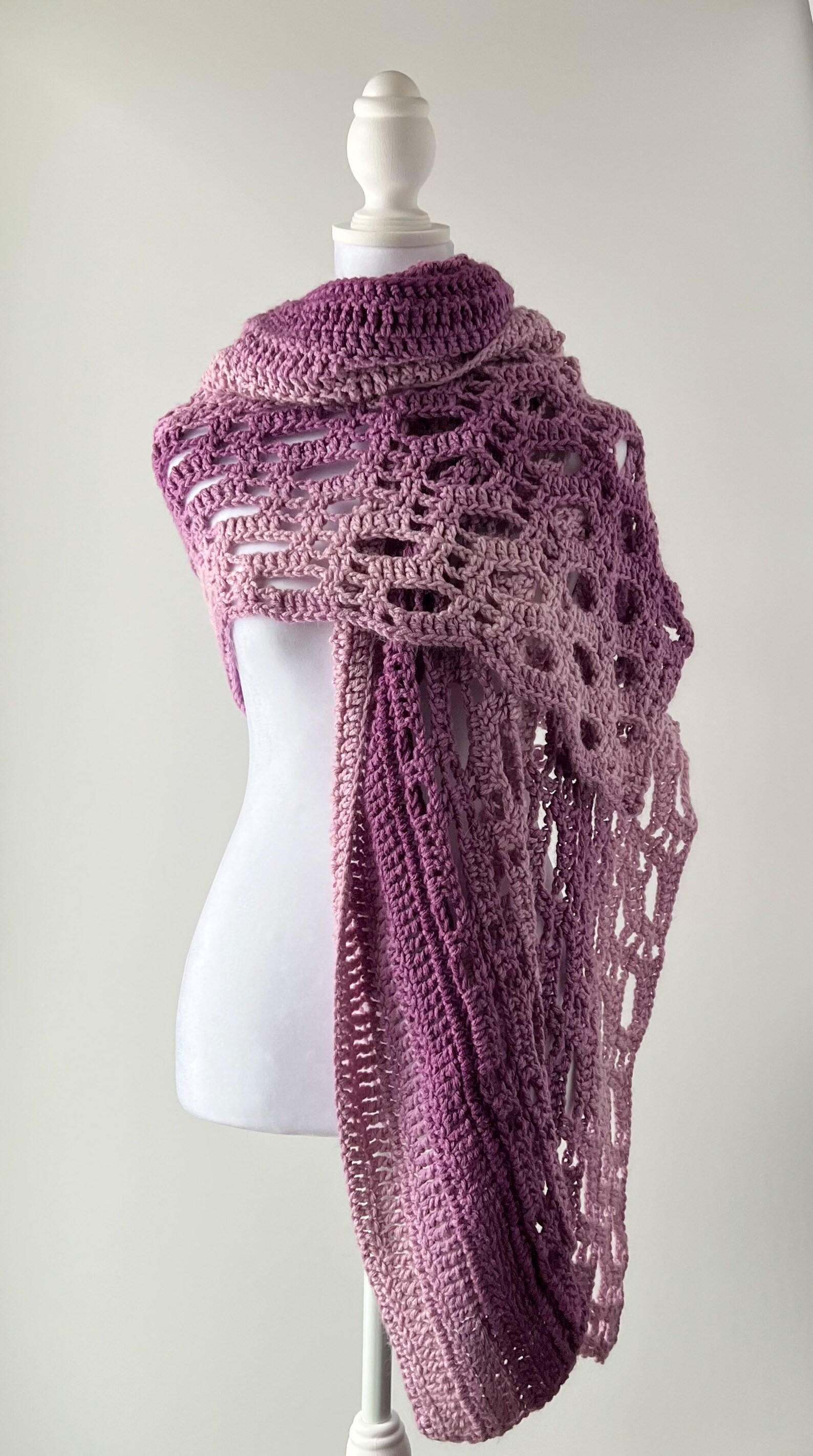 Purple Variegated Crocheted Wrap. - Etsy