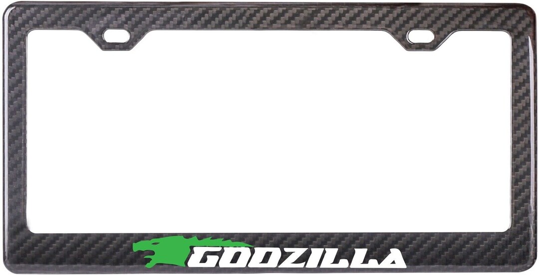 Reflective Green Godzilla Gtr 100% Carbon Fiber License Plate Frame ...