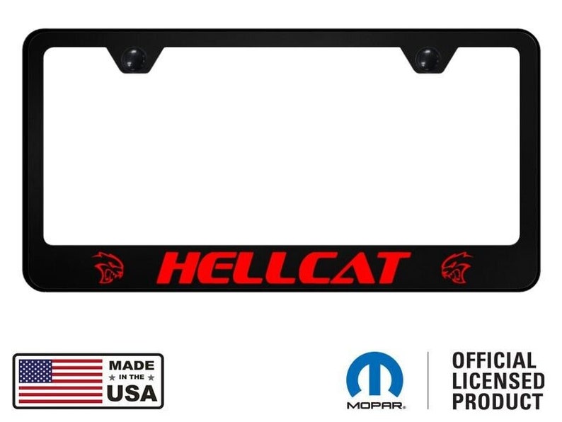 Mopar Hellcat Red Logo Polycarbonate License Plate Frame Official ...