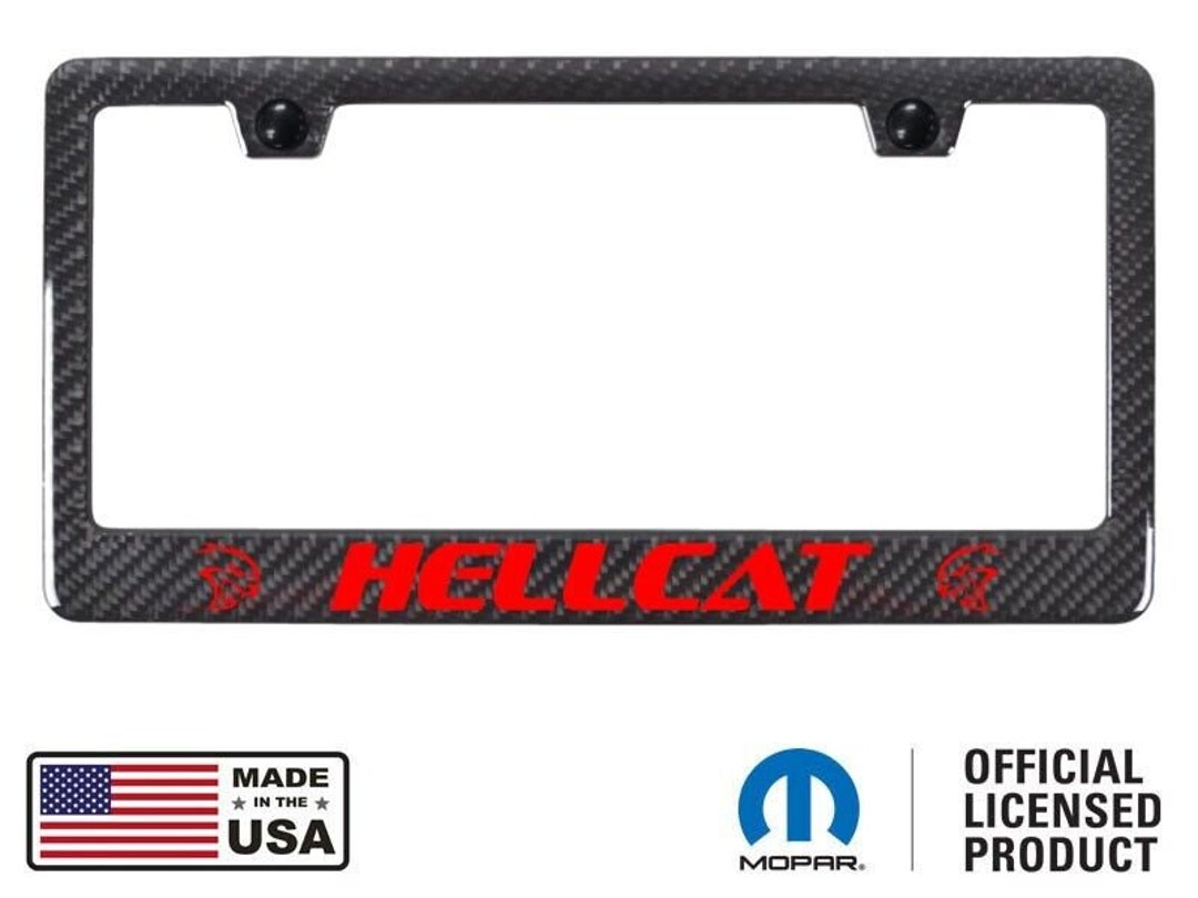 Dodge Hellcat Real Carbon Fiber Abs Back License Plate Frame - Red - Etsy