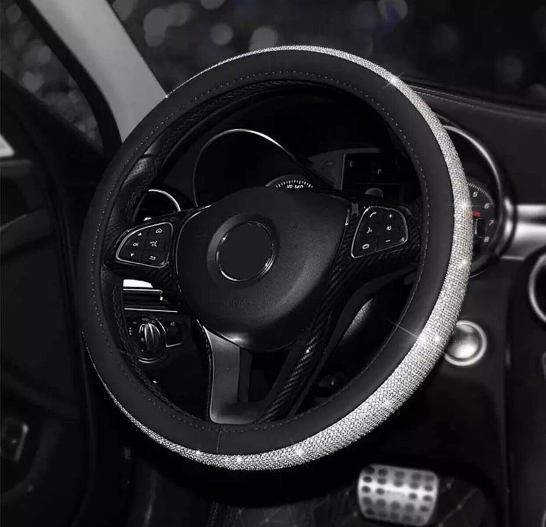 Bling Steering Wheel Cover Crystal Diamond Leather Car Suv Wheel ...