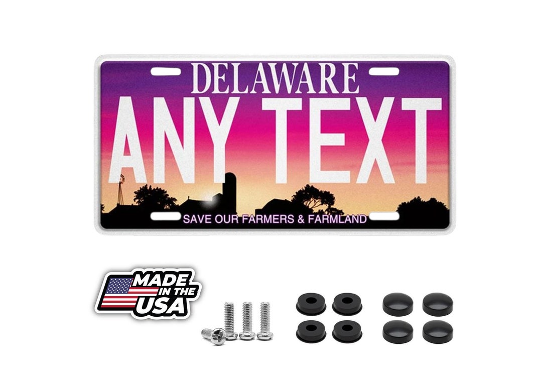 Delaware Save Our Farmers Personalized Custom License Plate Your Name ...