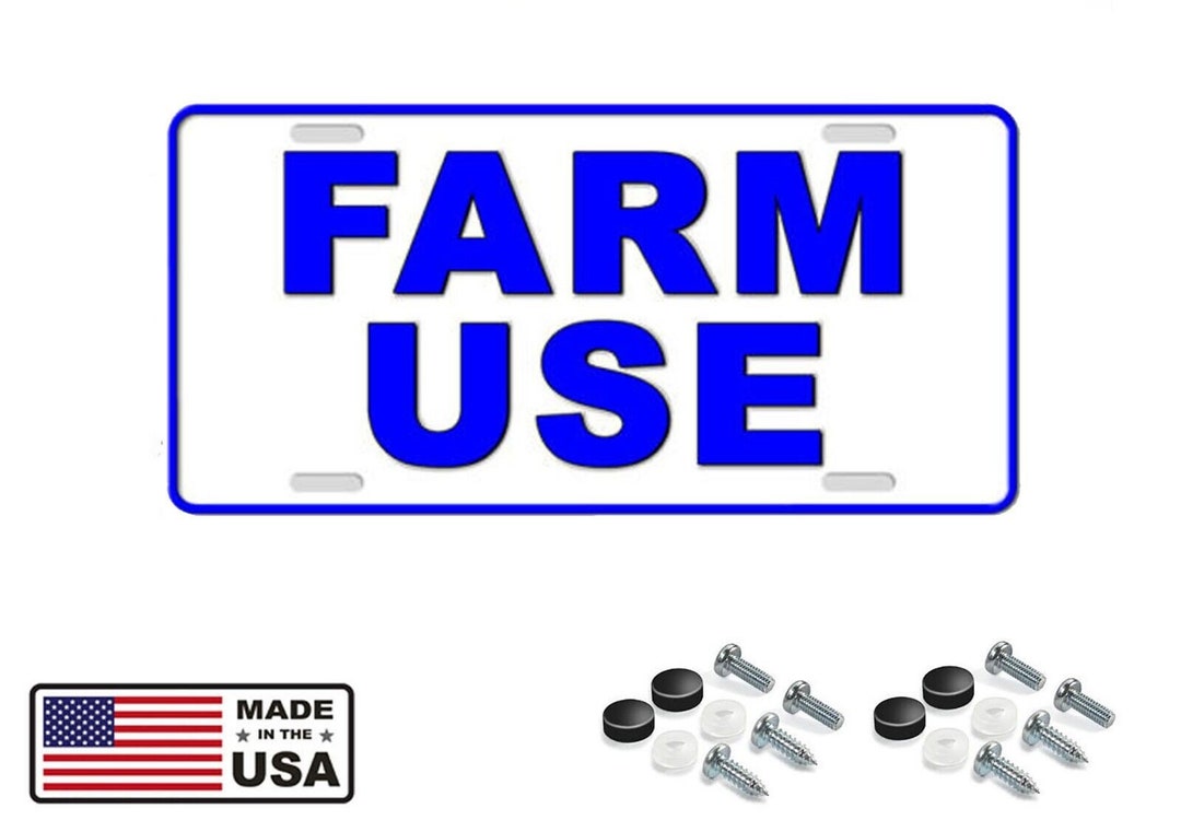 Farm Use Vehicle License Plate Tag Metal Car Automobile Truck Farm ...