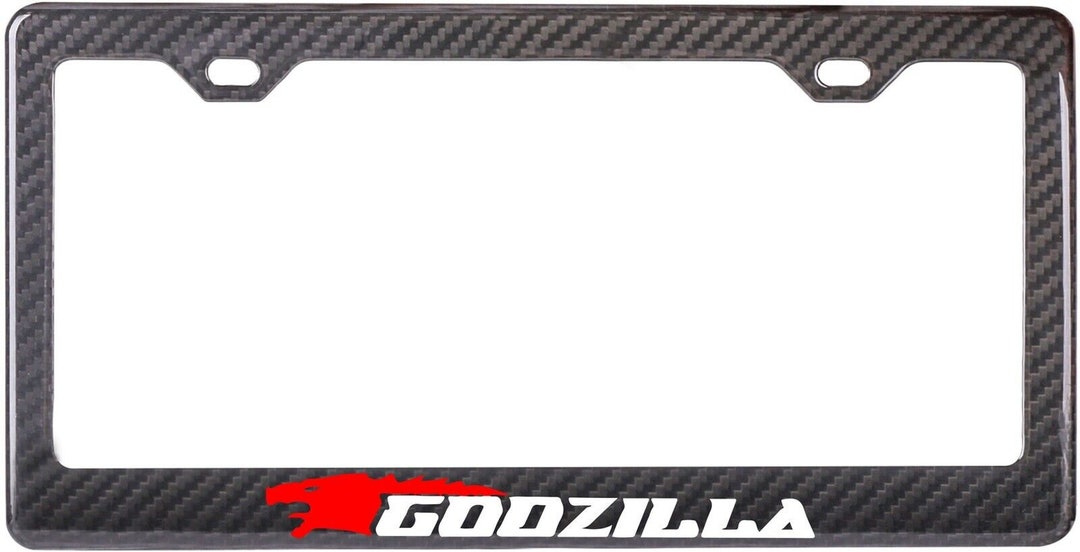 Reflective Godzilla Gtr 100% Carbon Fiber License Plate Frame Premium ...