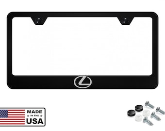 Powder Coated Matt Black Stainless Steel License Plate Frame W/ Black ...