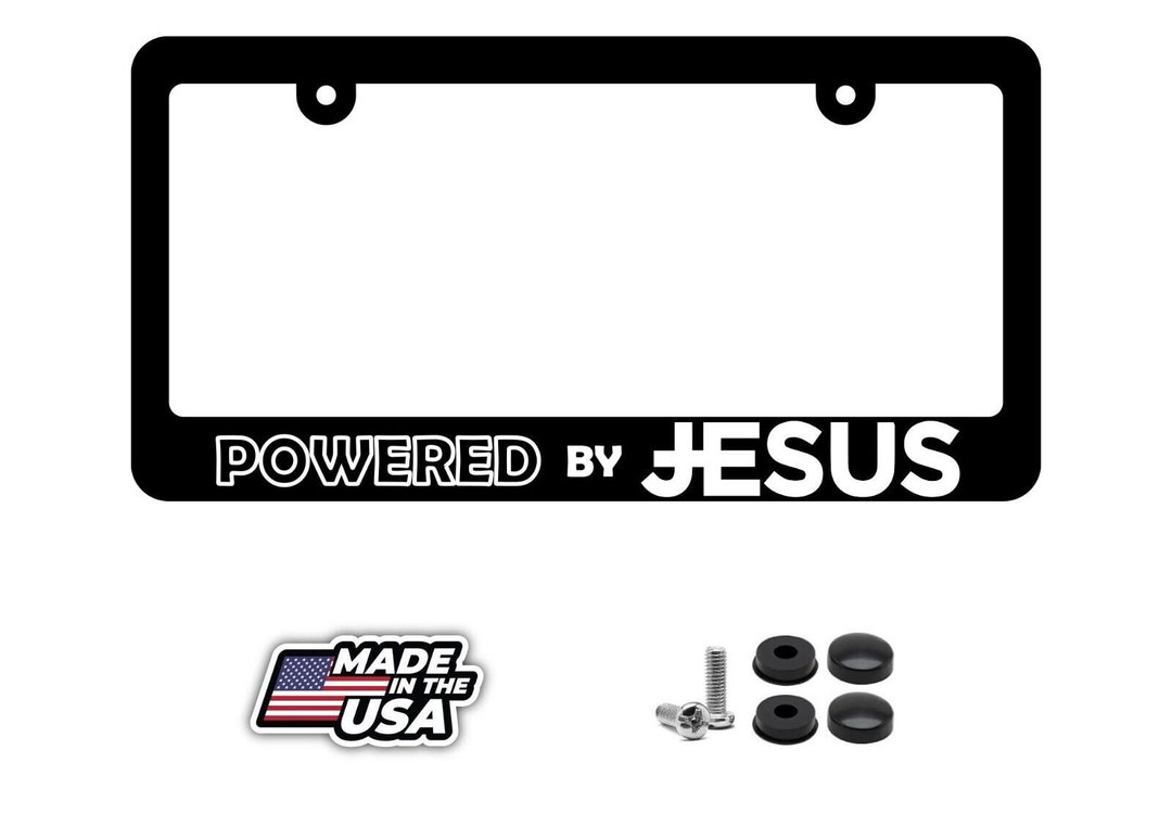 Powered by Jesus License Plate Frame Cover - Christian - Etsy