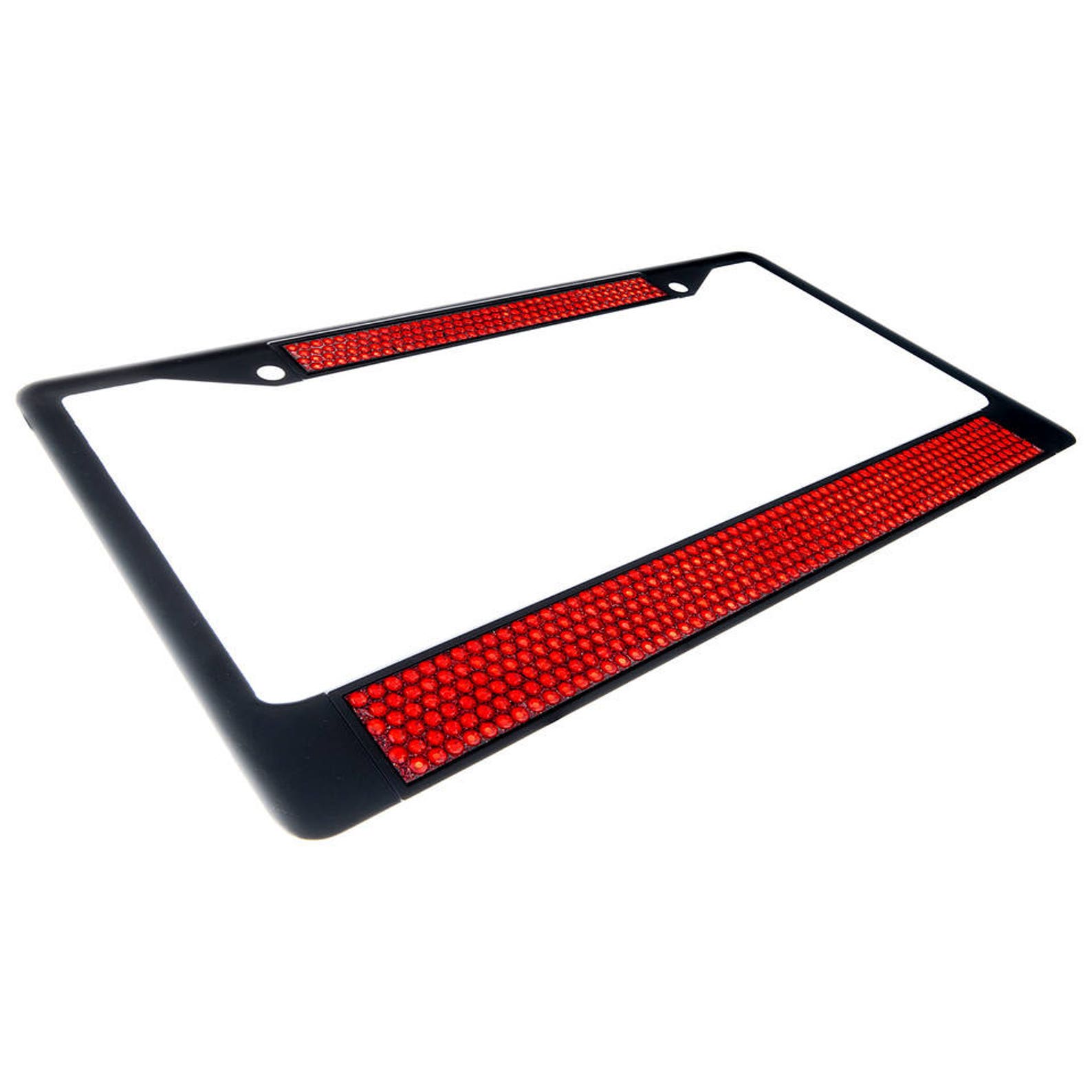 Premium Black Red Bling Crystal Diamond License Plate Frame | Etsy