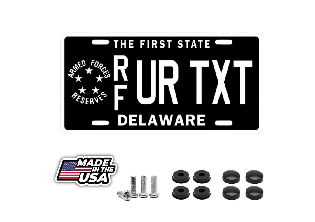Delaware Armed Forced Reserves Personalized Custom License Plate Your ...