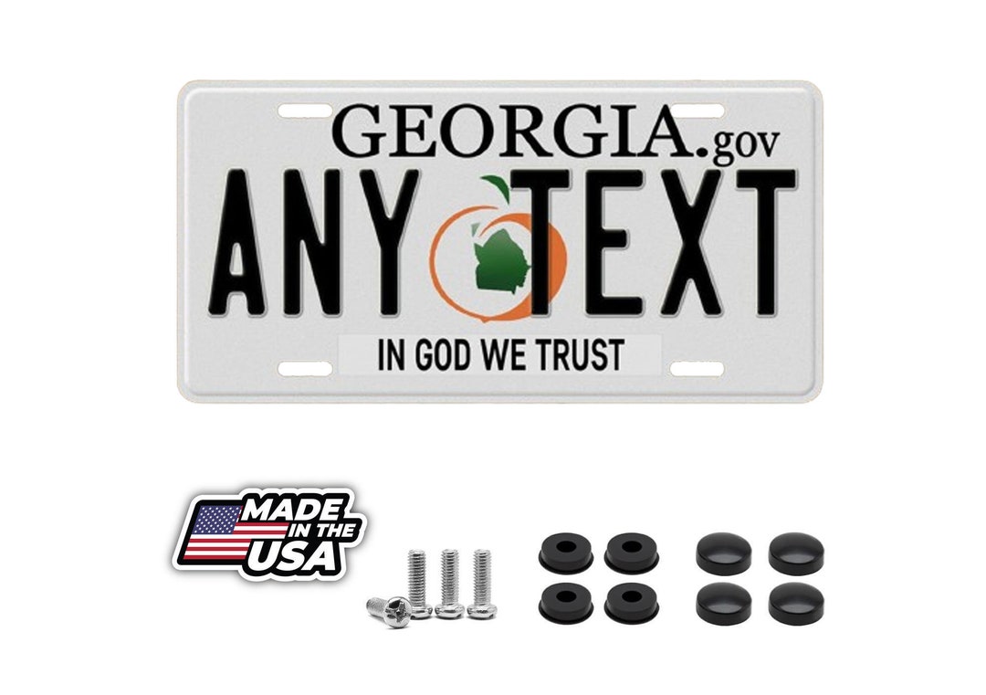 Georgia Personalized License Plate: Custom Text, UV Protected Aluminum ...