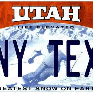 Utah 2007 Custom Personalized License Plate Your Name Any Text - Etsy