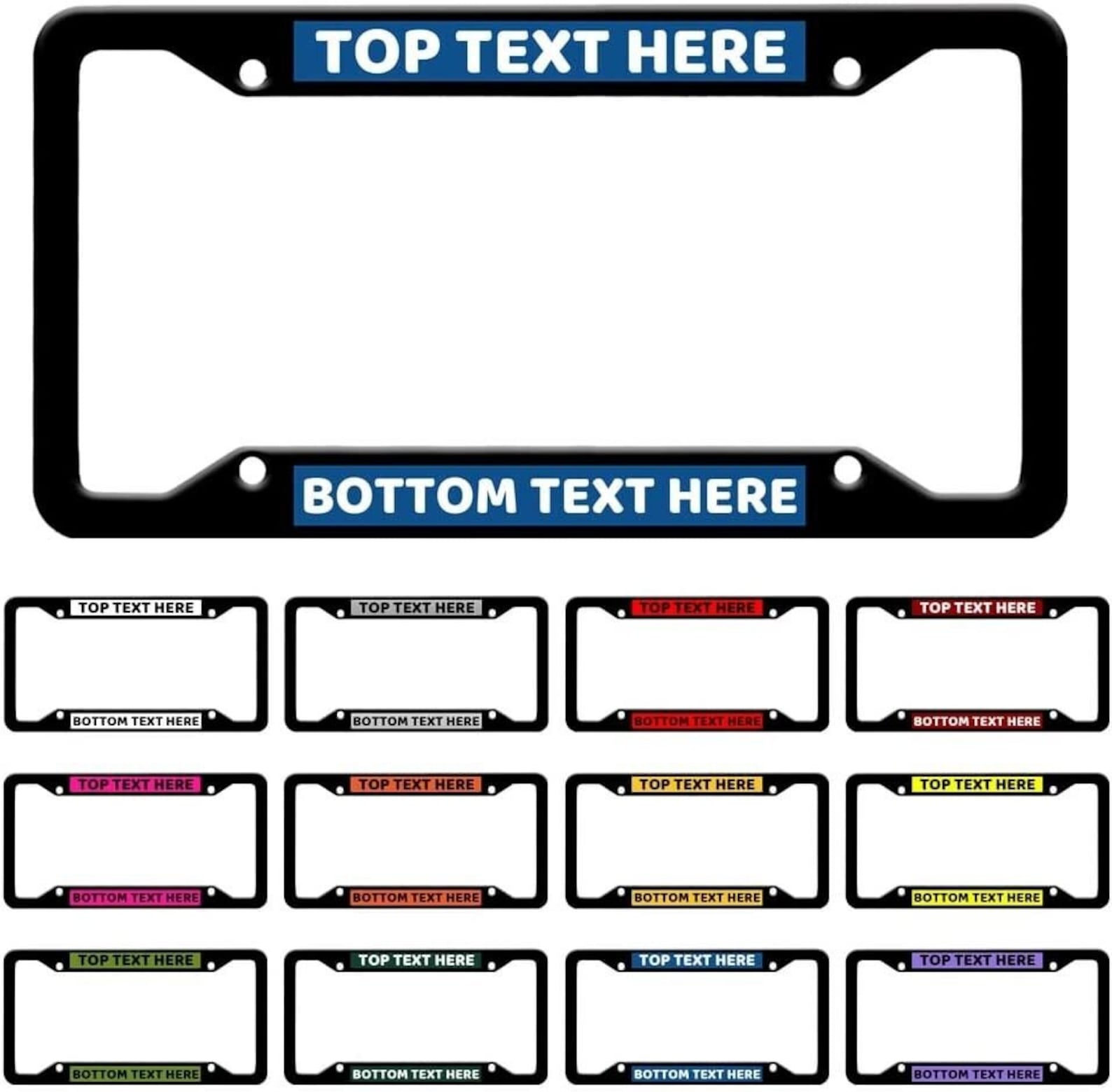 Custom Personalized License Plate Frame Color Choice 4 Holes - Etsy