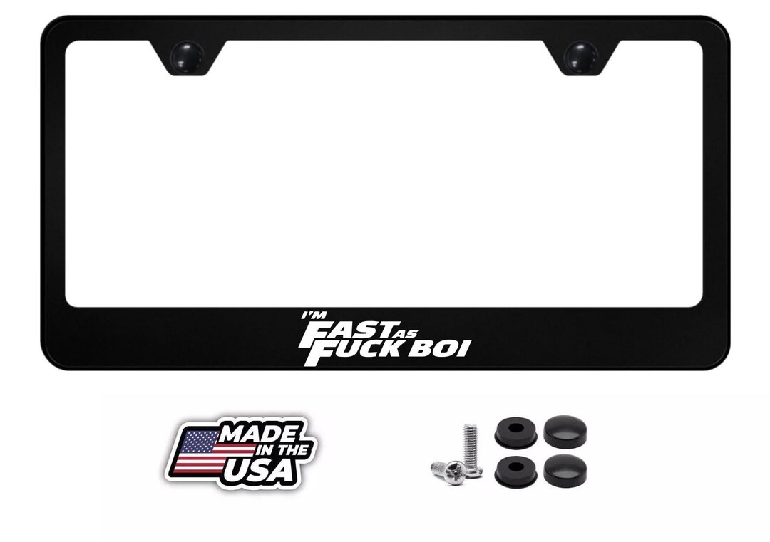 I'm Fast License Plate Frame "black Stainless Steel" Racing | Car Parts ...