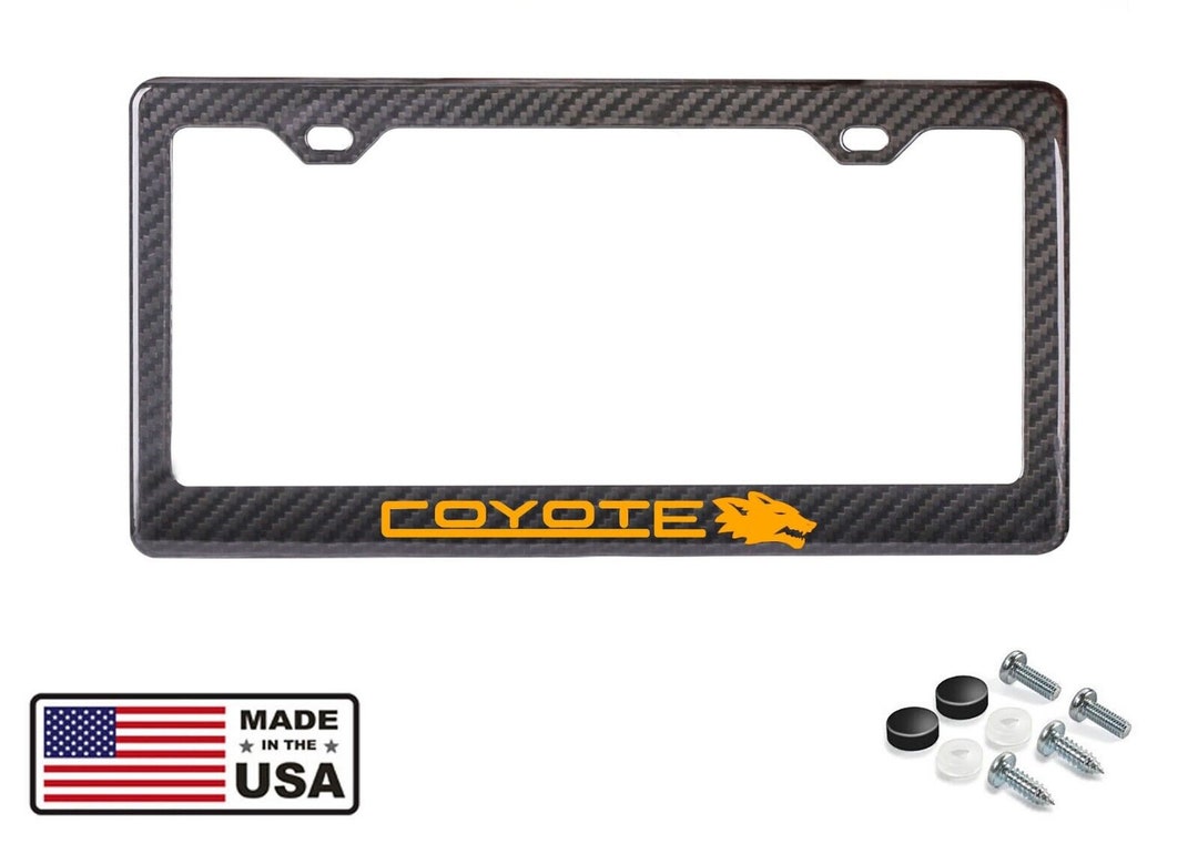 Holographic Orange Mustang Coyote Carbon Fiber License Plate Frame Ford ...