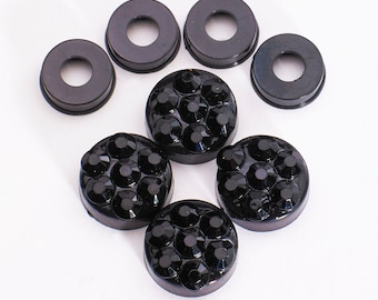 CLEAR FLOWER Rhinestone Screw Caps Covers for Crystal Bling License ...