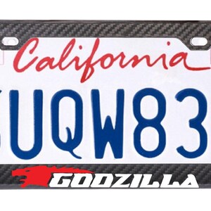 Reflective Godzilla Gtr 100% Carbon Fiber License Plate Frame Premium ...