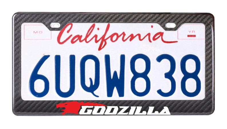 Reflective Godzilla Gtr 100% Carbon Fiber License Plate Frame Premium ...