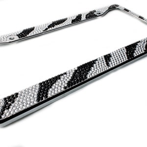 Zebra Crystal Rhinestone License Plate Metal Frame - Etsy